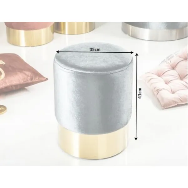 Poef Glamour Velvet Zilver Online Kopen - 4UDesigned.nl