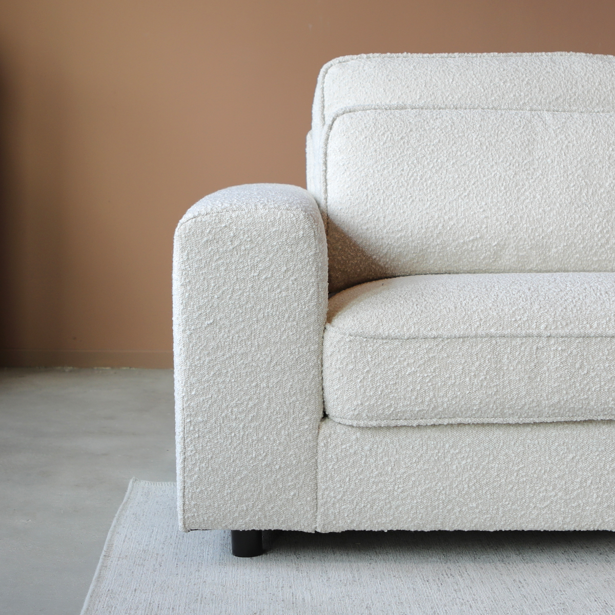 Hoekbank Richie Rechts Bouclé Naturel Online Kopen - 4UDesigned.nl