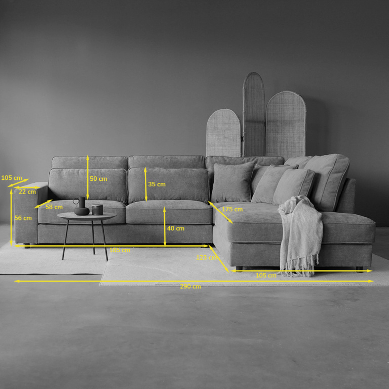 Hoekbank Richie Rechts Bouclé Naturel Online Kopen - 4UDesigned.nl